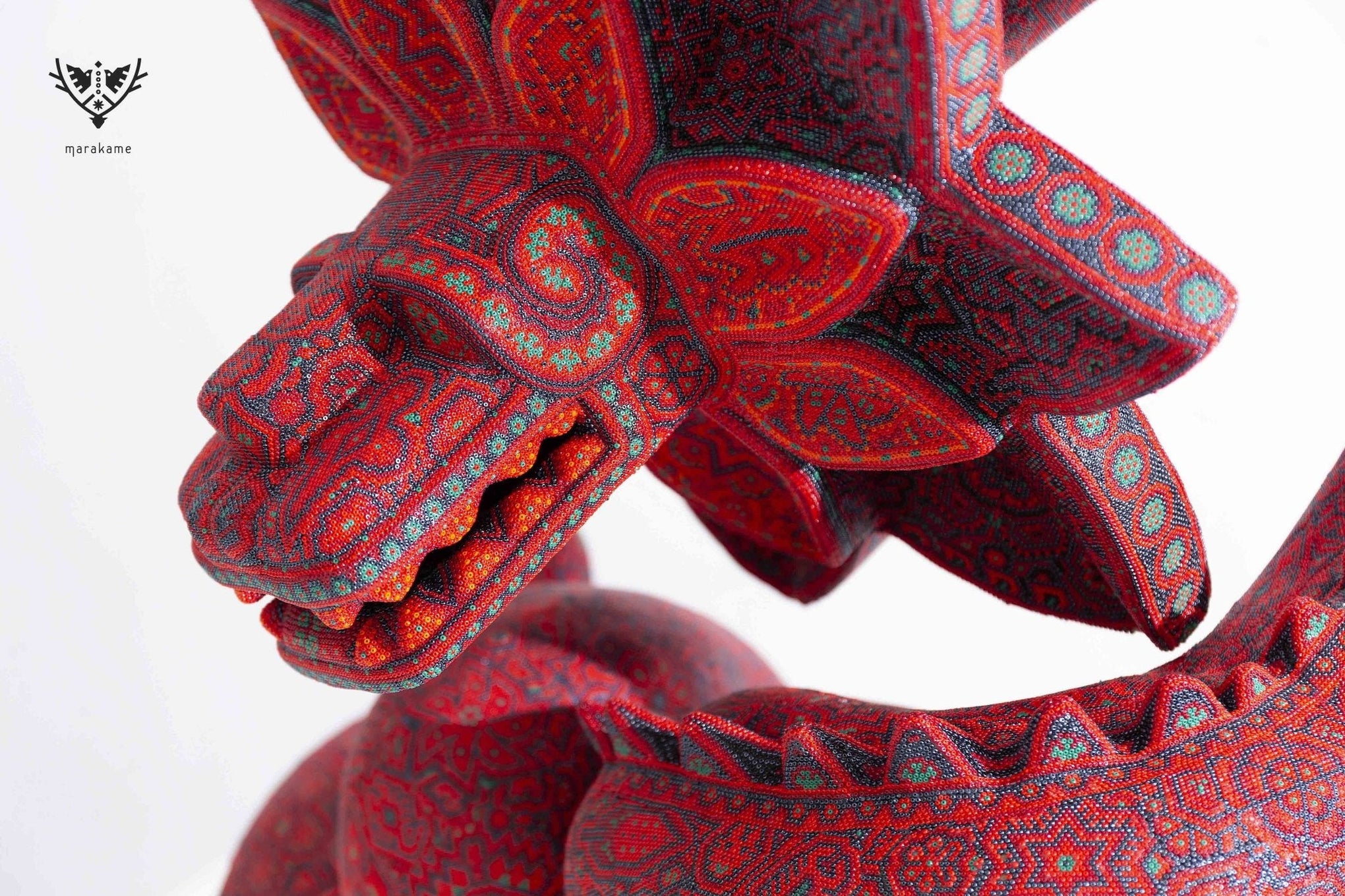 Escultura de Arte Huichol - Gran Quetzalcóatl - Arte Marakame