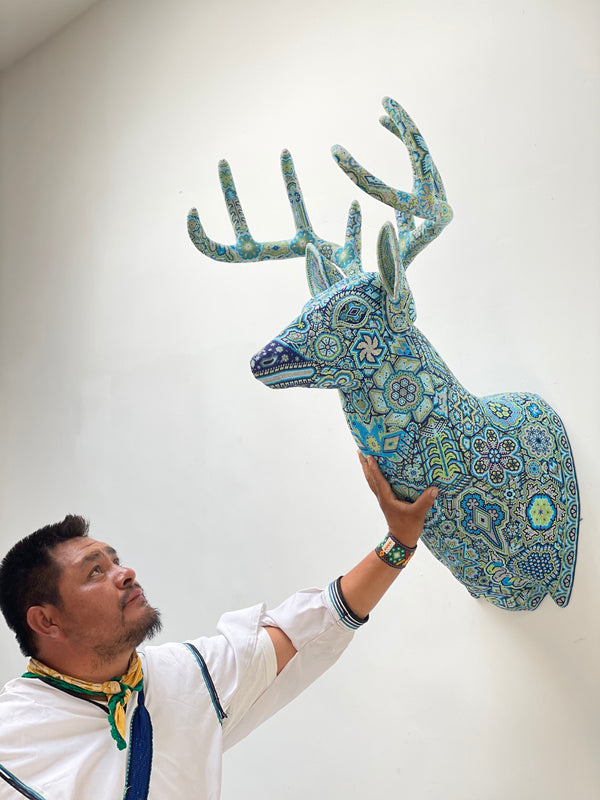 Escultura Arte Huichol - Tamatsi Kauyumarie - Arte Marakame