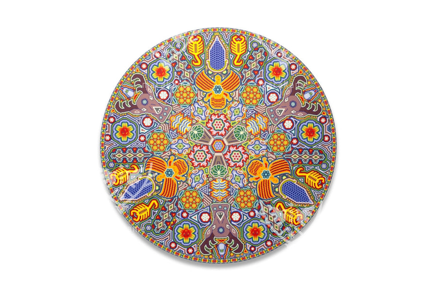 Nierika de Chaquira Círculo Huichol - Kauyumarie - 120 cm. - Arte Marakame