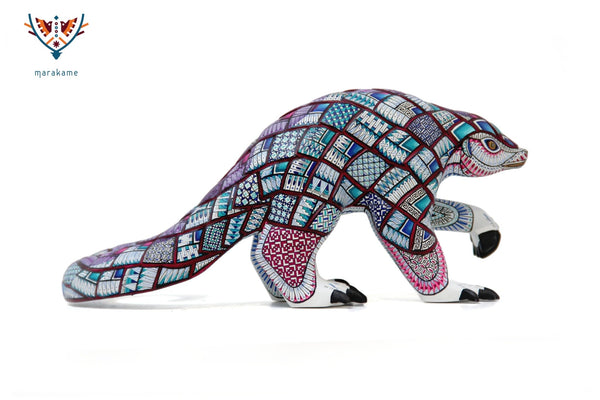 Alebrije - Pangolín bebé - Arte Huichol - Marakame