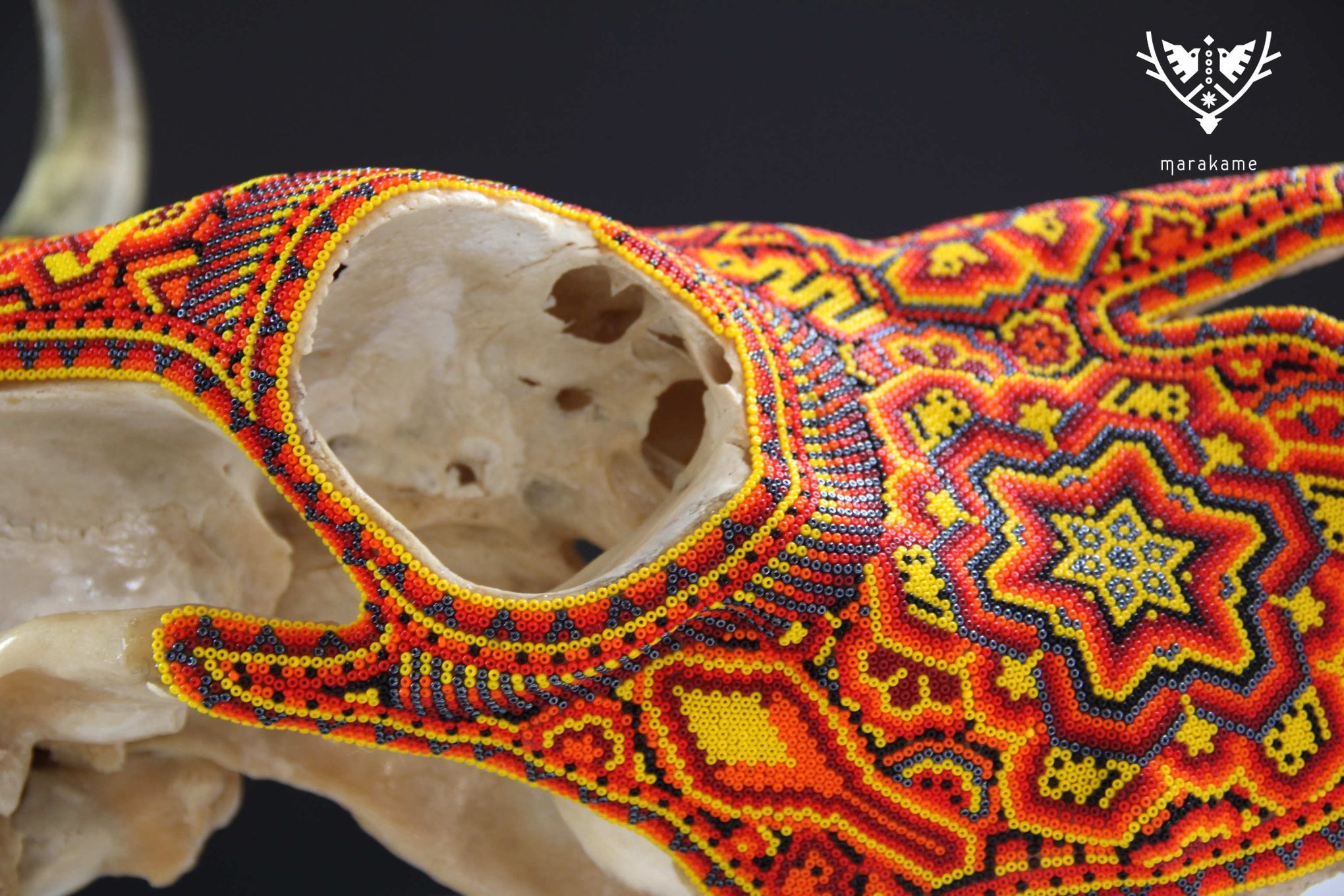 Home All Cow Skull Huichol Art - Tatewari