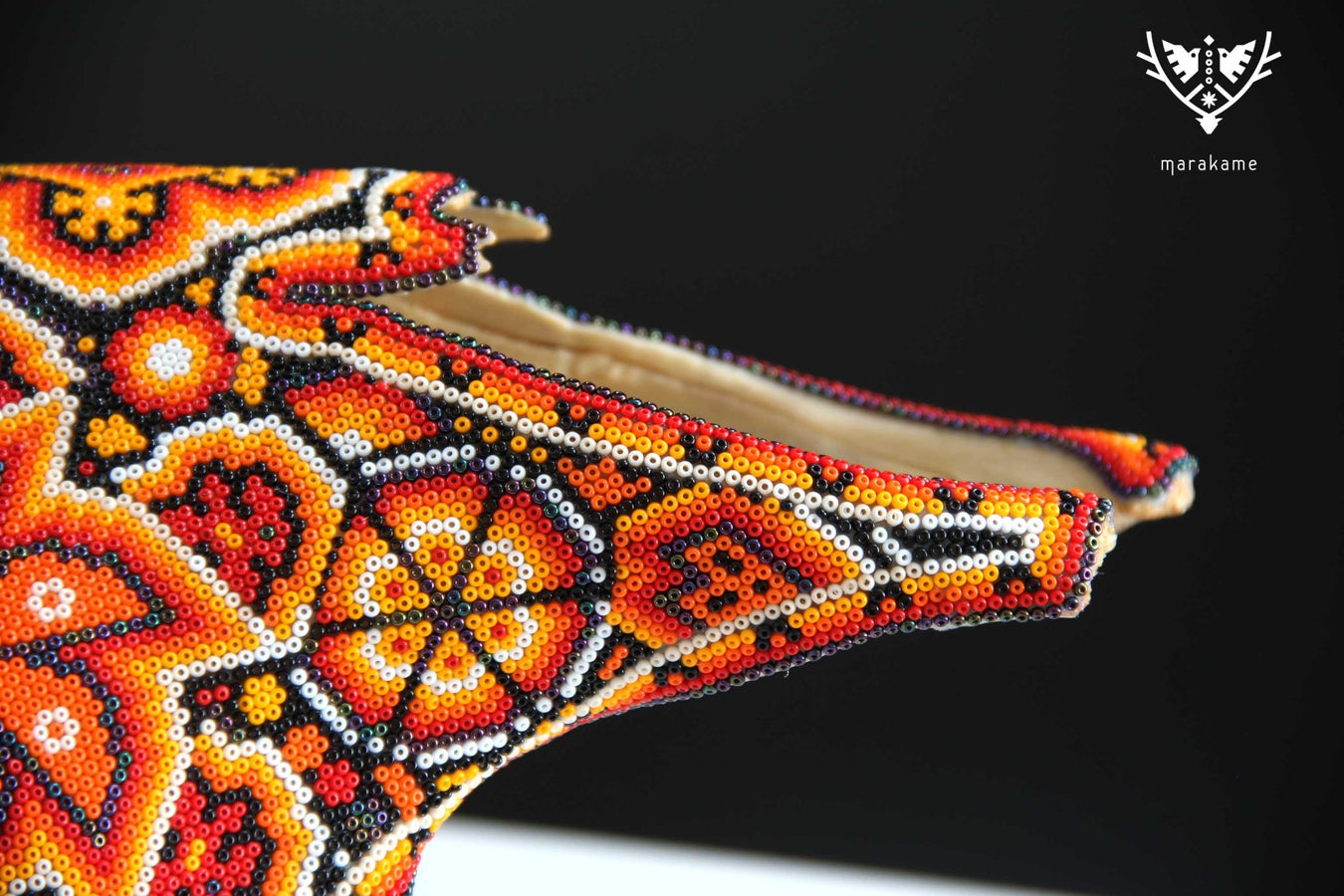 Cráneo de vaca Arte Huichol - Xurawe Tatewari - Arte Huichol - Marakame