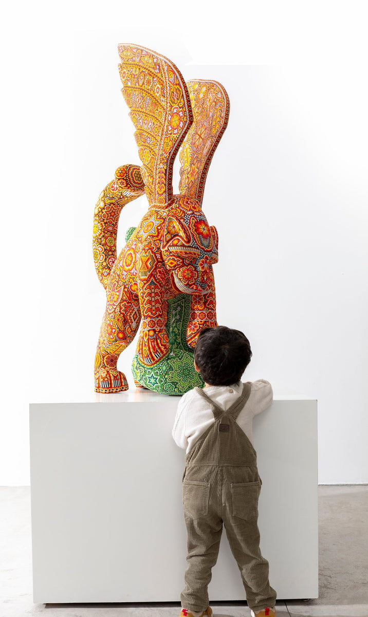 Escultura Arte Huichol - Jaguar alado con serpiente - Tatewari - Arte ...