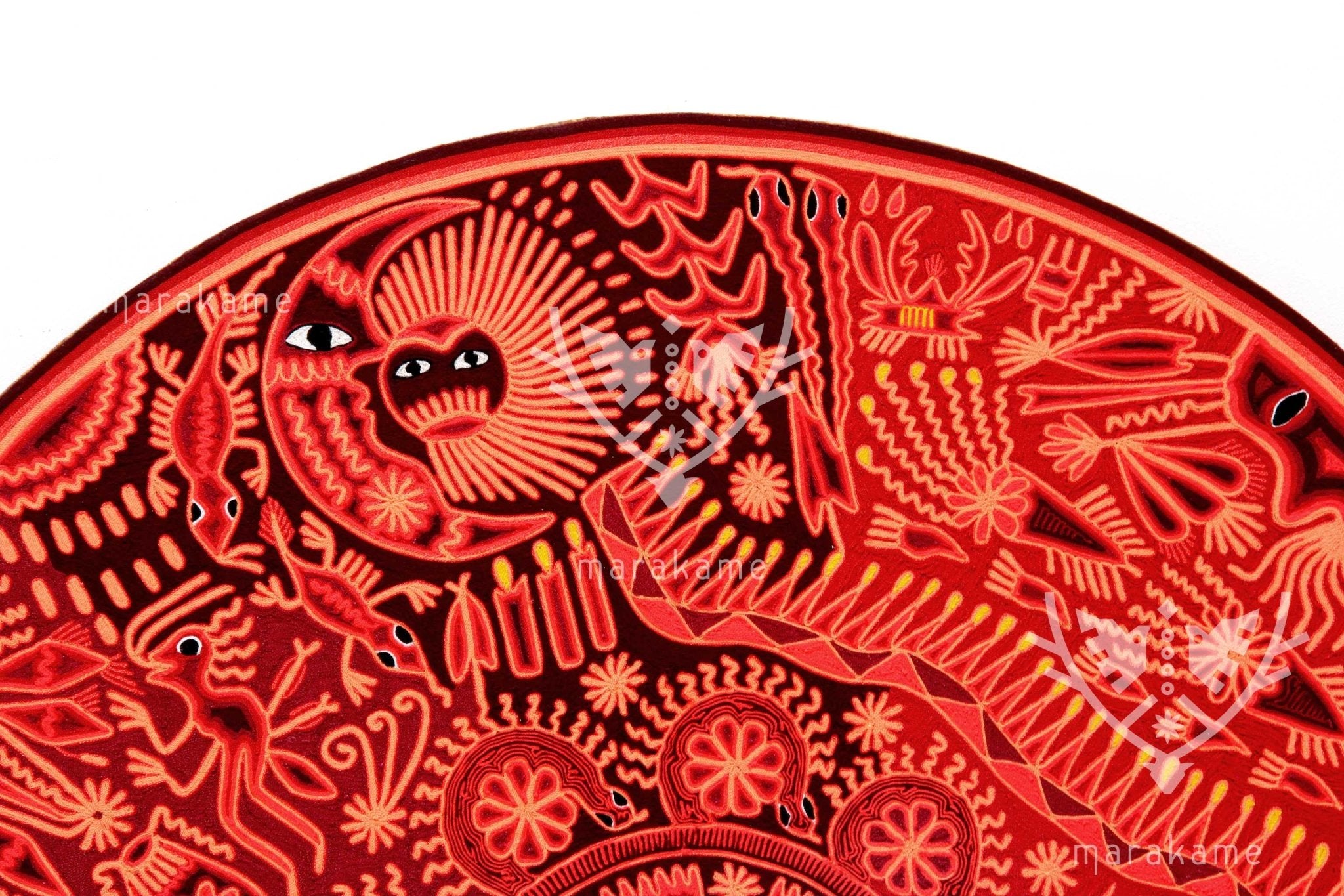 Nierika de Yarn Huichol Circle - The path of Kieri - 120 cm. - Huichol ...